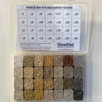 Helical Bar Encapsulation Grout - Colour Sample Tray - Steadfast